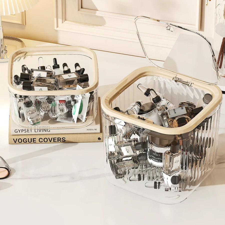 Press Cover Ampoule Storage Box Desktop Large Capacity With Dust Cover ...