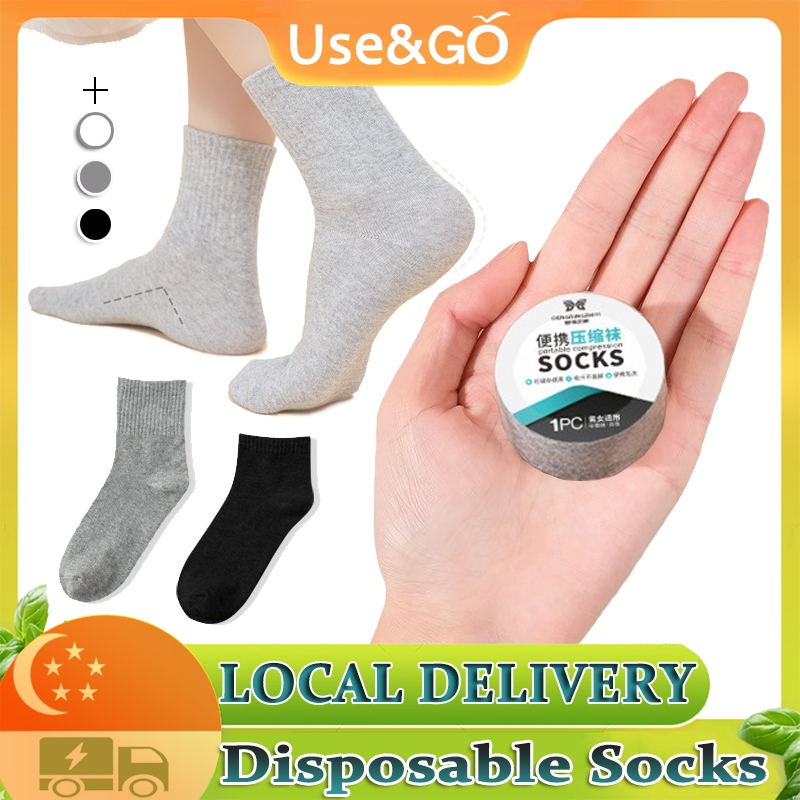 [SG Local Stock]Disposable Socks For Travel Compression Men Women Ankle ...