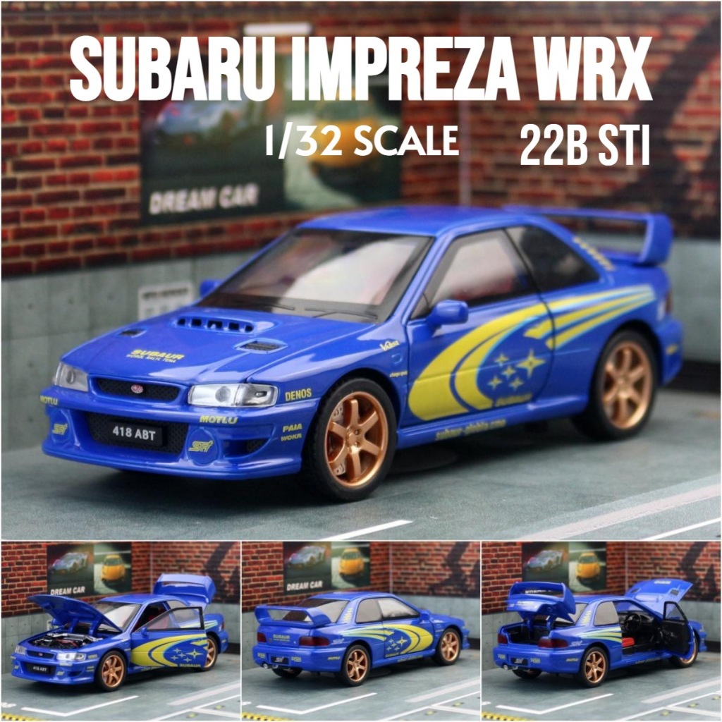 WRC Rally Racing Diecast car 1/32 Subaru Impreza WRX 22B STI Toy Car ...