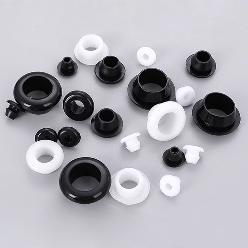 Silicone Protective Coil Black&White 3mm-20mm Rubber Snap-on Grommet ...