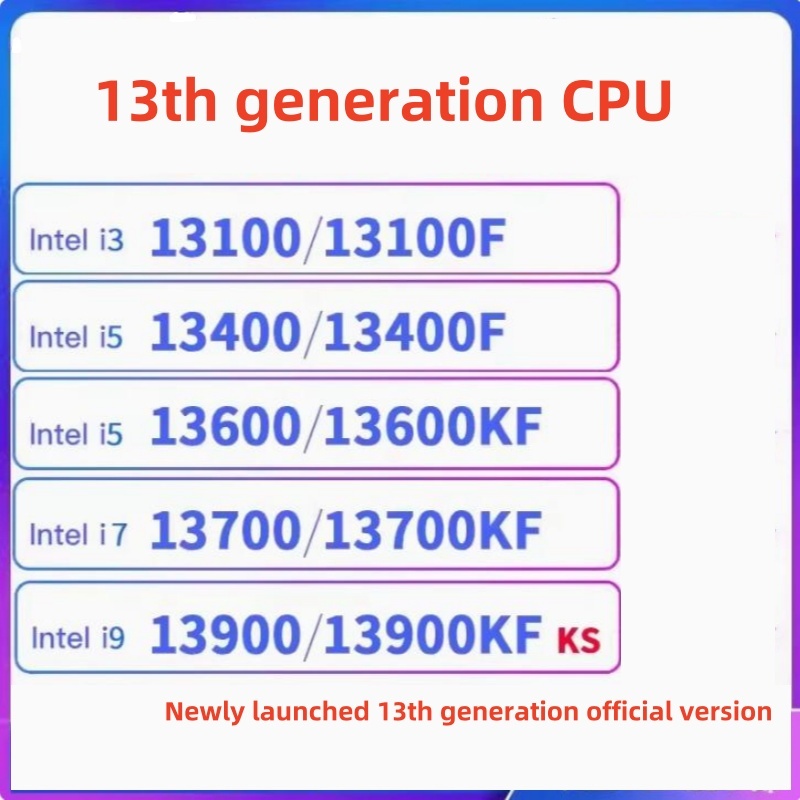 Intel 13th Generation Processor i3 i5 i7 i9 13400 13400F 13500 13490f ...