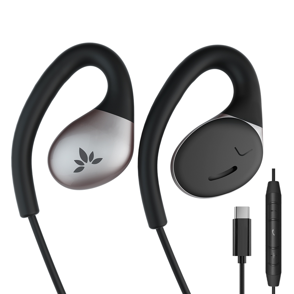 Avantree Resolve-C - USB-C Wired Open-Ear Earbuds with Mic & in-Line ...