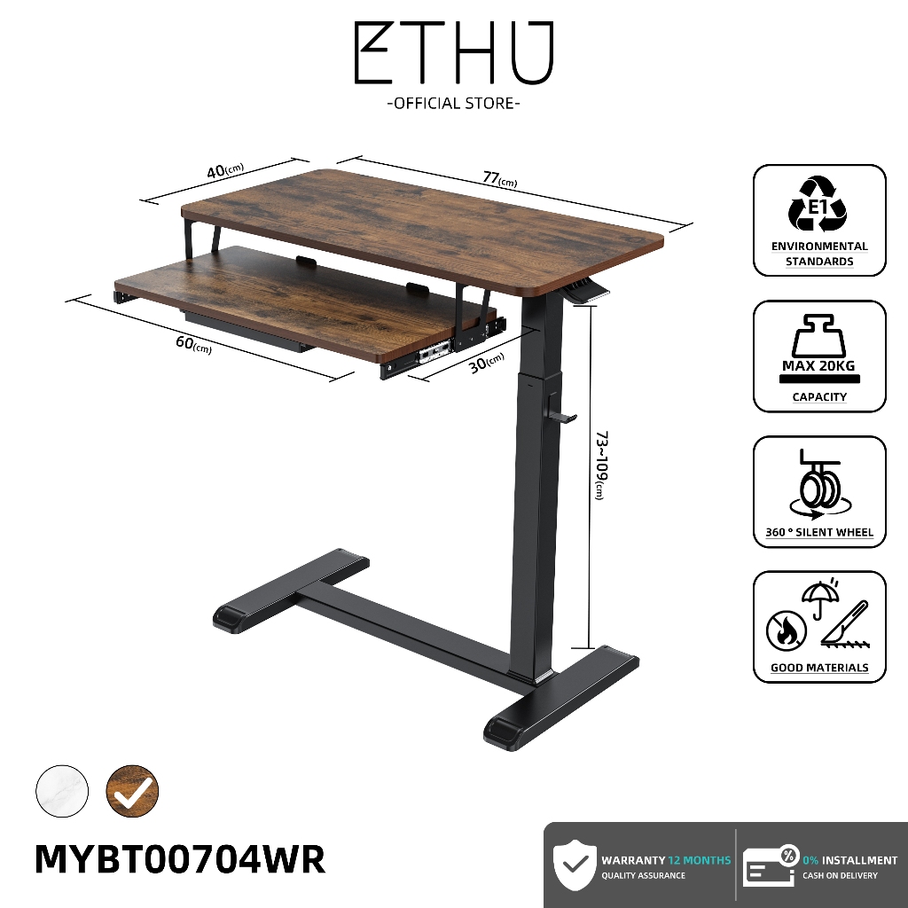 ETHU Overbed table Model MYBT00703&04 77*40cm with keyboard tray Gas ...