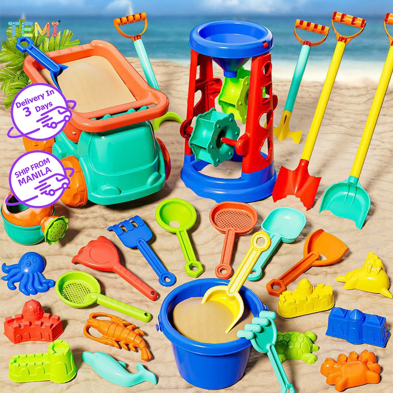 ⭐Shipping from Malaysia⭐TEMI 7pcs Kids Beach Toys Beach Game Set Beach ...