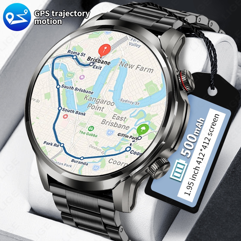 LIGE Smart Watch Men Bluetooth Call 1.95inch Heart Rate Sleep ...
