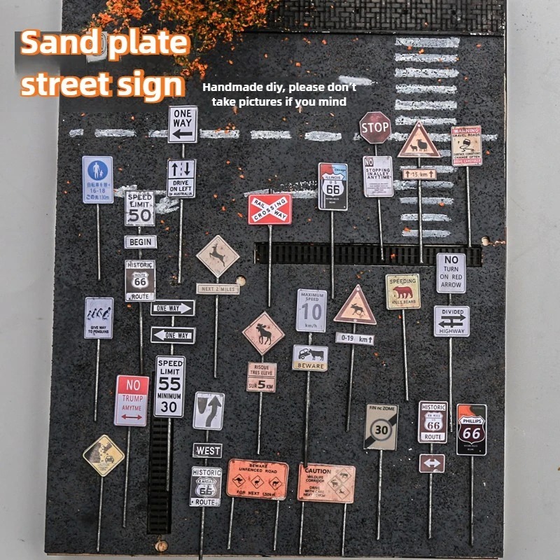 1/64 Diorama Miniature Signage Model City Street Road Sign Props Model ...