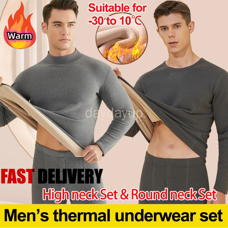 Warm Thermal Underwear for Men Fleece Long John Heattech Innerwear ...