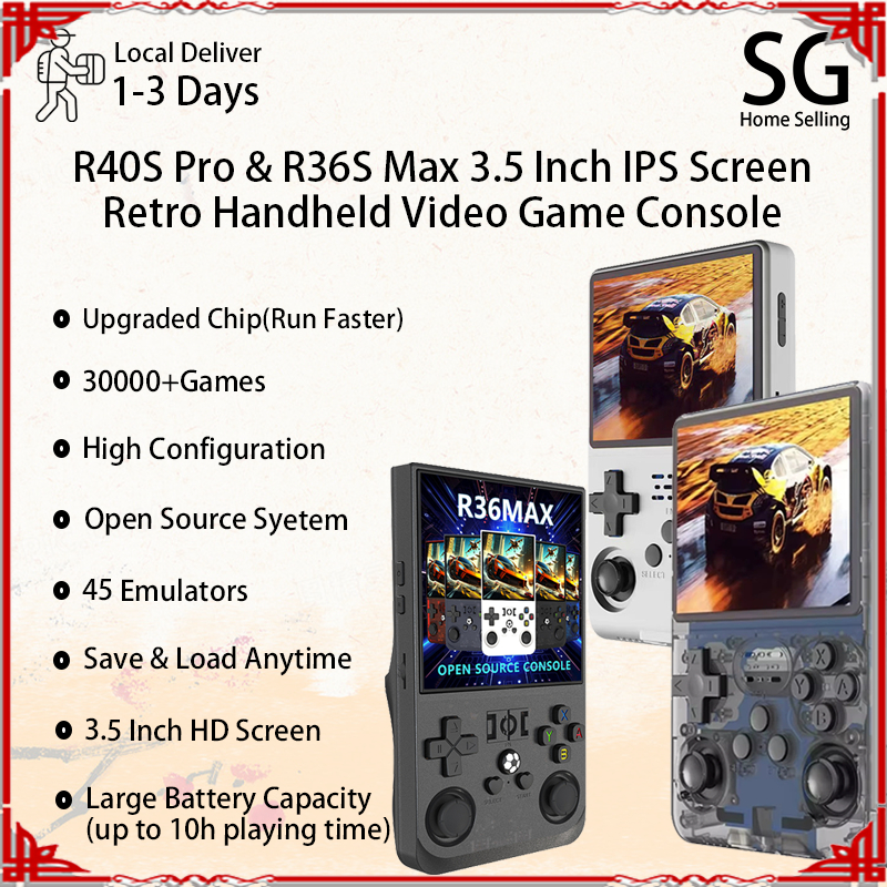 R40S Pro R36S Max Retro Handheld Video Game Console Linux System 3.5 ...