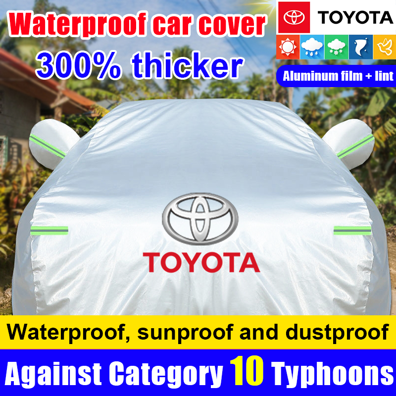 【Delivery within 24 hours】toyota car cover Aluminum film+lint outdoor ...