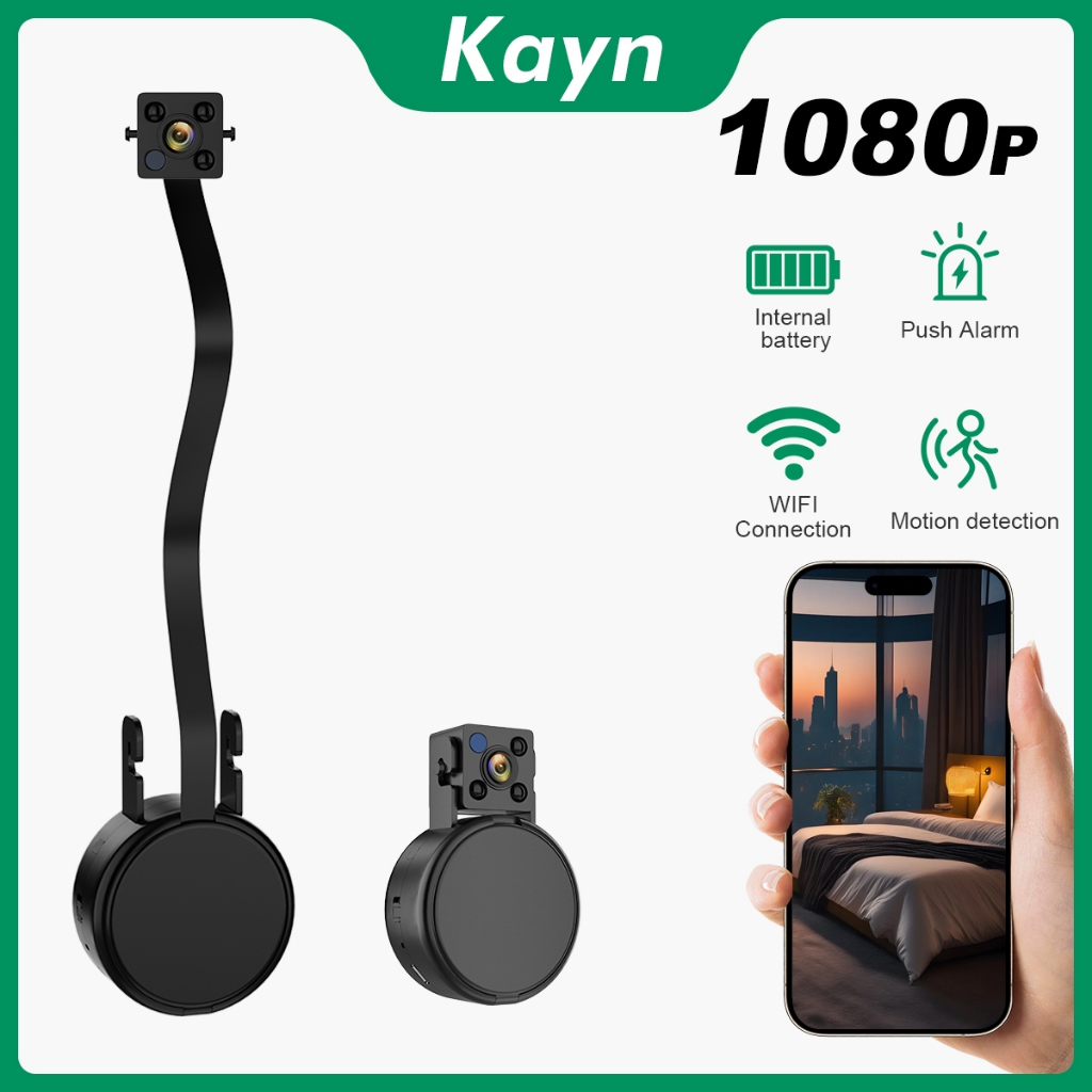 Wireless WiFi Mini Camera: 2MP HD, Infrared Night Vision, Alarm ...