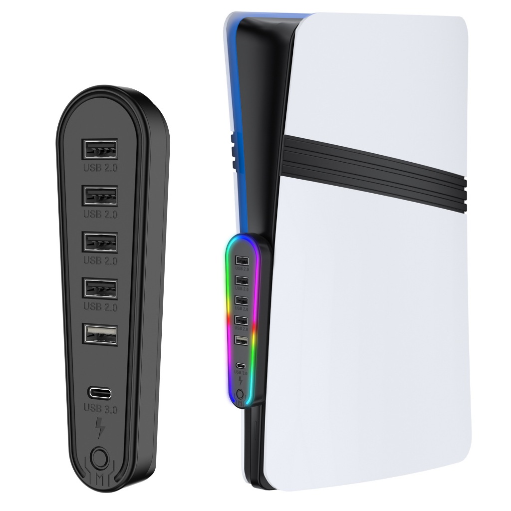 6 in 1 RGB USB Hubs for PS5 Pro/PS5 Slim Console | Shopee Singapore