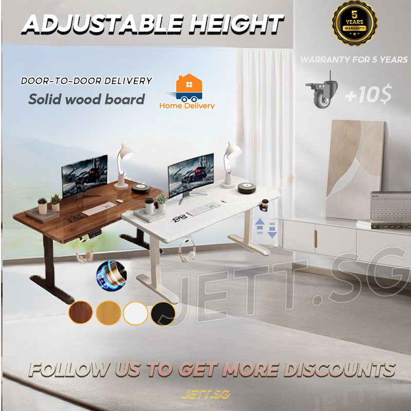 SG Stock Electric Height Adjustable 80Cm Standing Desk Office Computer ...