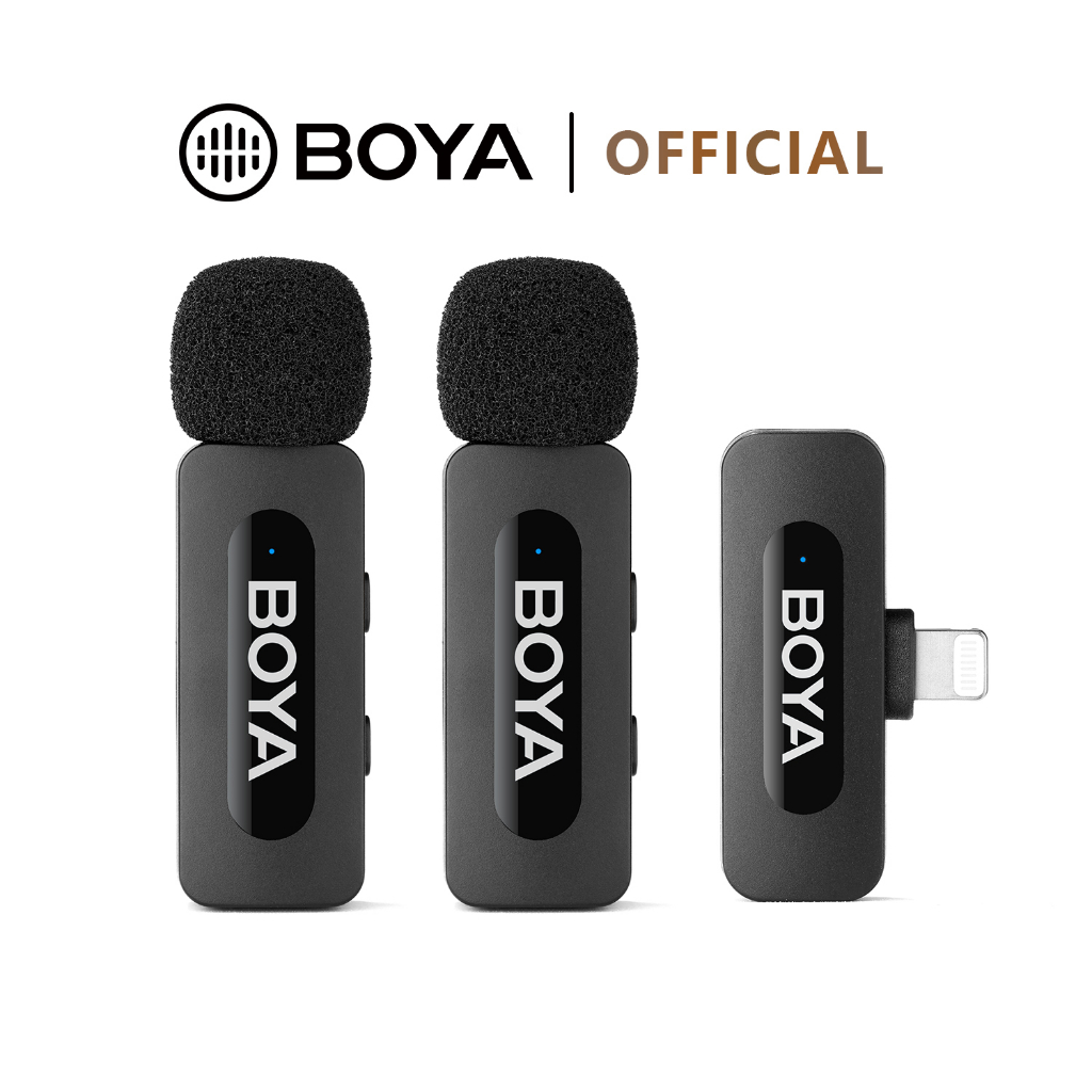 BOYA BY-V10/V20 Wireless Microphone Noise Cancelling Lavalier Microphone for Vlog IPhone USB-C ...