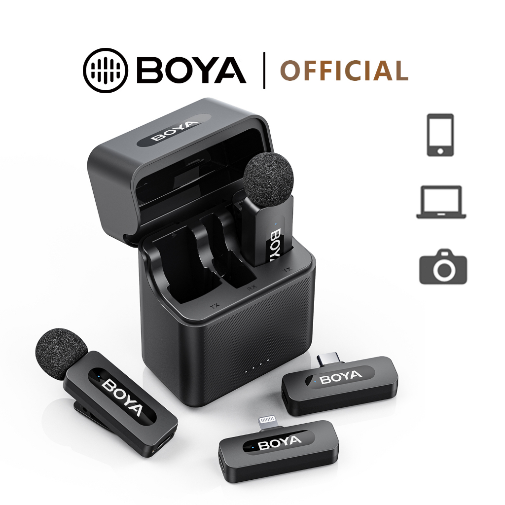 BOYA BY-V3 Wireless Mirophone Lapel Mirophone for Recording Interview ...