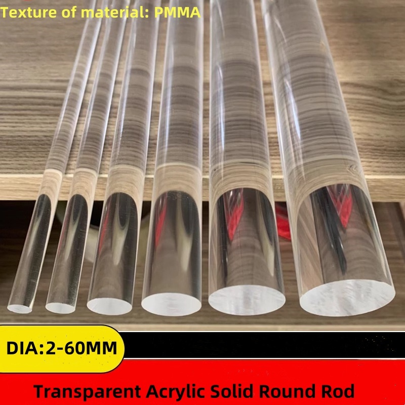 Transparent Acrylic Solid Round Rod Organic Glass Rod Crystal Column ...