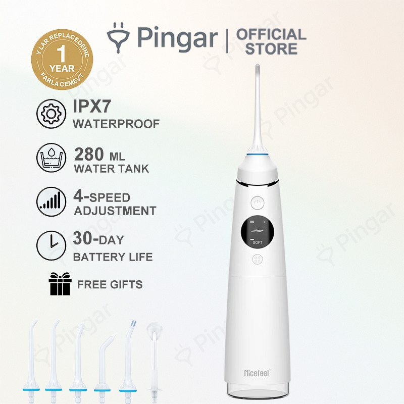 SG Pingar Water Flosser Pro White Rechargeable Portable IPX7 Dental ...
