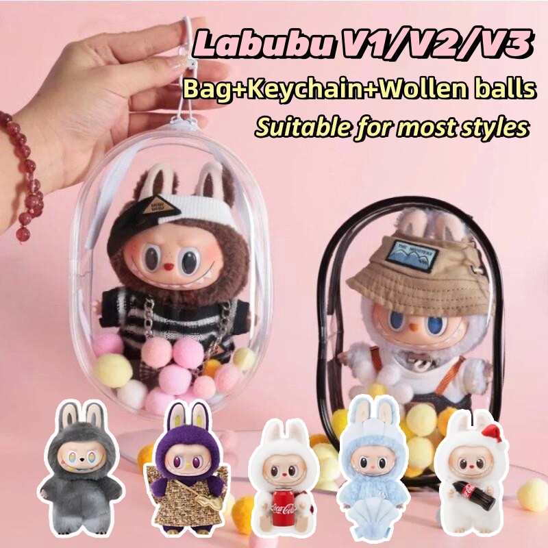 Labubu V3/V2/V1 Outdoor Transparent Protective Bag 15/17cm Labubu ...