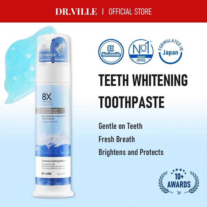 Dr.ville Teeth Whitening Toothpaste Niacinamide Removal Yellow Stains ...