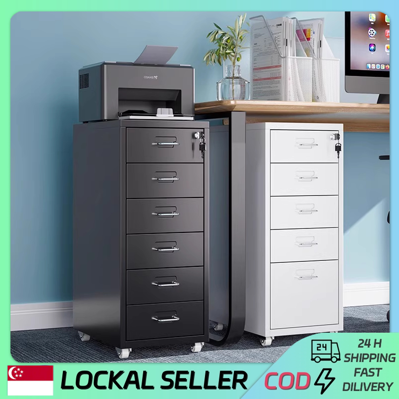 3/5/6l Metal Drawer Cabinet With Lock Under Desk Drawer Steel Cabinet ...