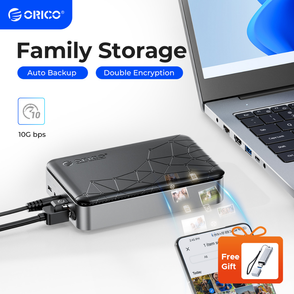 ORICO Private Cloud 2.5" HDD/SSD NAS Networkable Enclosure for APP ...