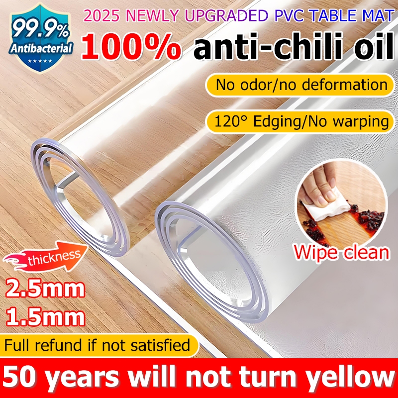 【100% deformation-free】transparent pvc table mat thickness 1.5/2.5mm ...