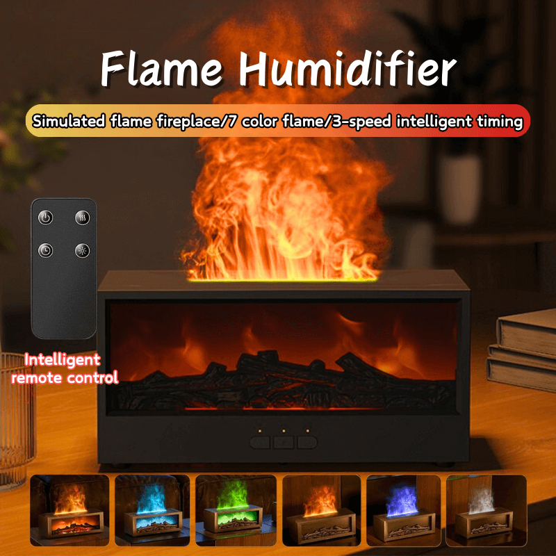 Flame Fireplace Humidifier 7 Color with Remote Control for Home Silent ...