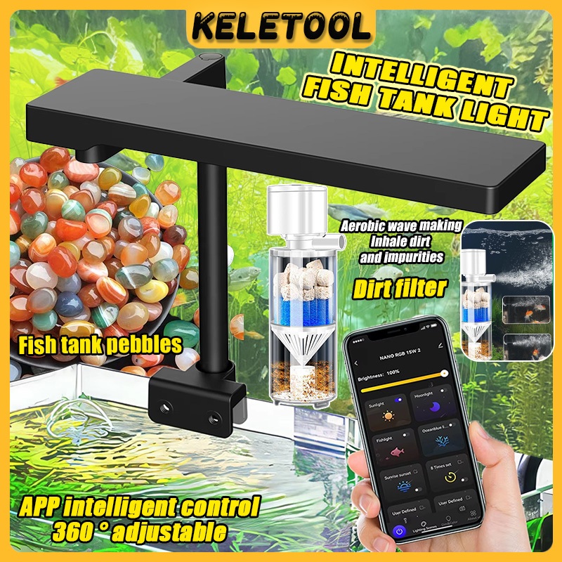 Full spectrum Nano Aquarium Light 15W Fish Tank Light RGB pro LEDs ...