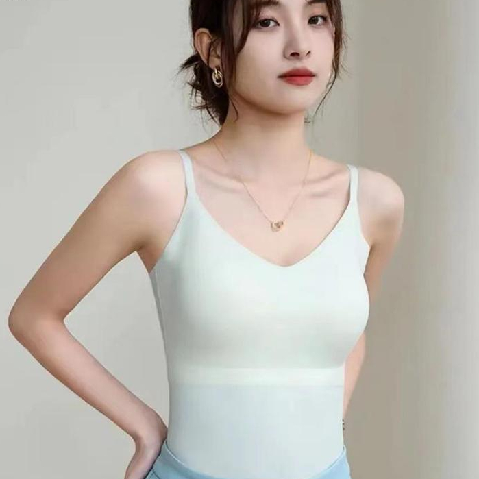 Sling Long Vest Sling Women Inner Strap Chest Pad Outer Wear Ice Silk ...