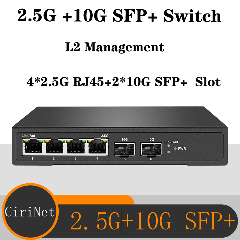 4 Port Smart Web 2.5Gps with 2*10G SFP+ L2 Managed Switch Web Smart ...