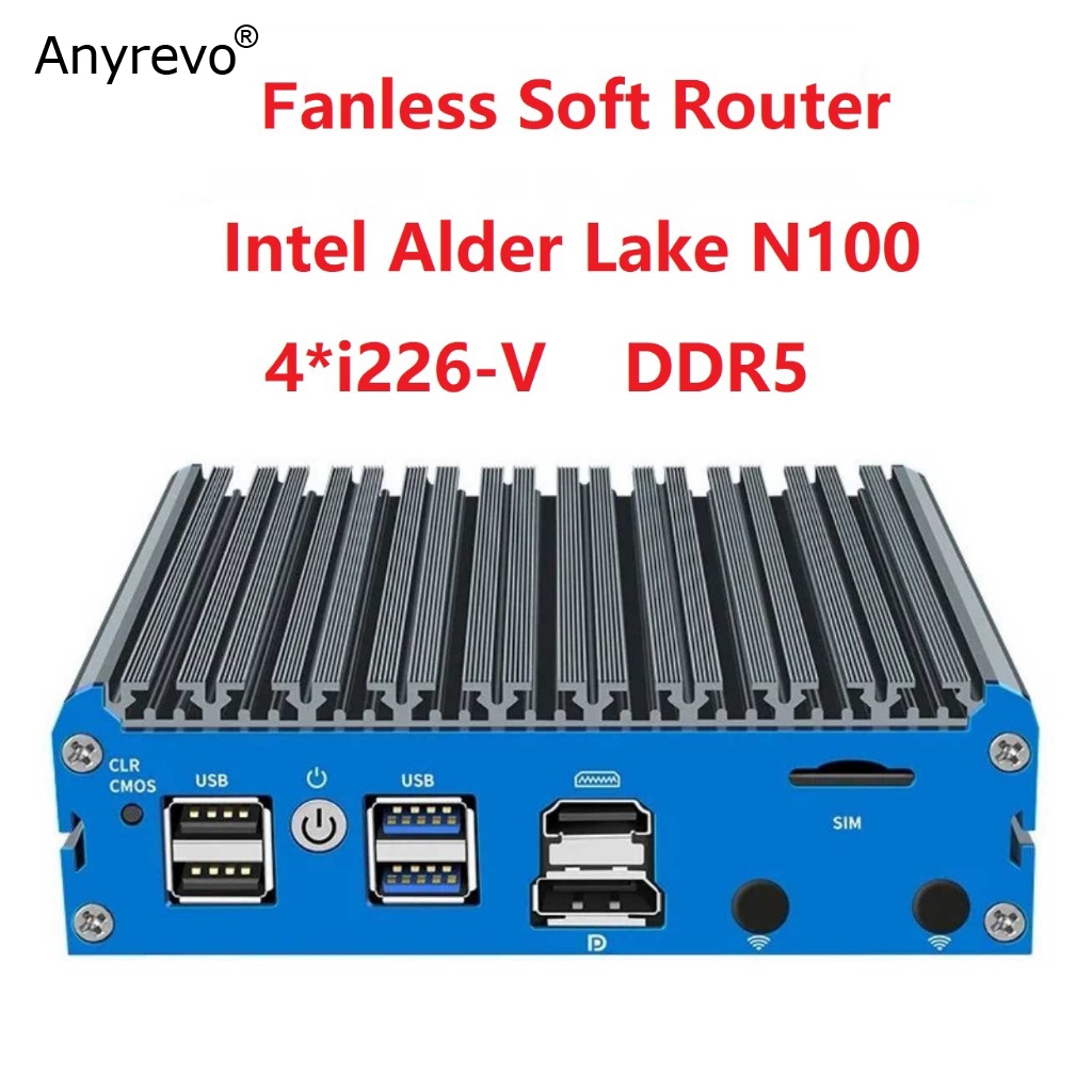 G48S Fanless MINI PC Intel Alder Lake N100 PfSense Firewall Soft Router ...