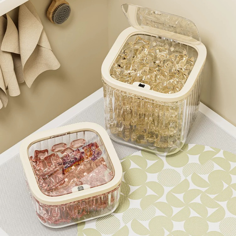 Press Cover Laundry Bead Storage Box Desktop Large Capacity With Dust ...
