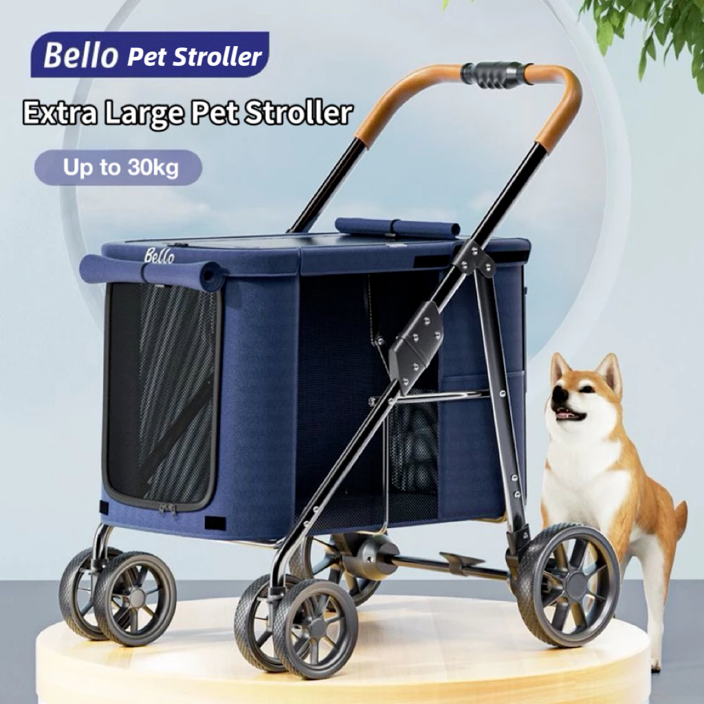 Bello Extra Large Pet Stroller Premium Foldable Trolley Lightweight ...