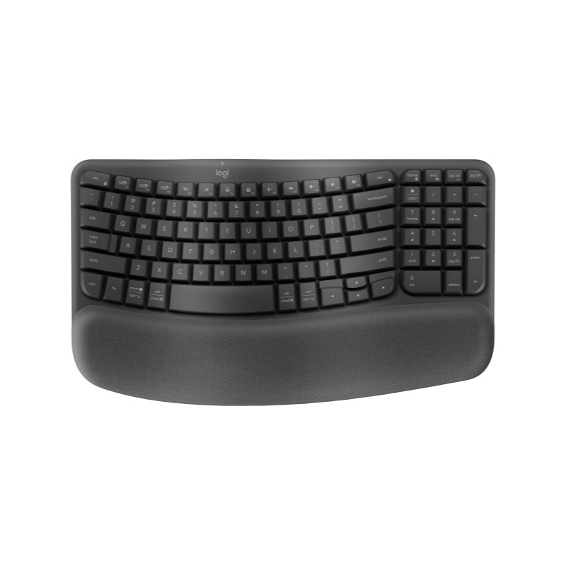 Logitech Wave Keys Wireless Ergonomic Keyboard, Ergonomic Design, with ...