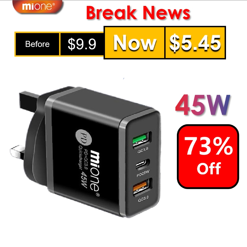 Mione 45W Fast Charger Adapter USB Type C Quick charge For iPhone 13 15 ...