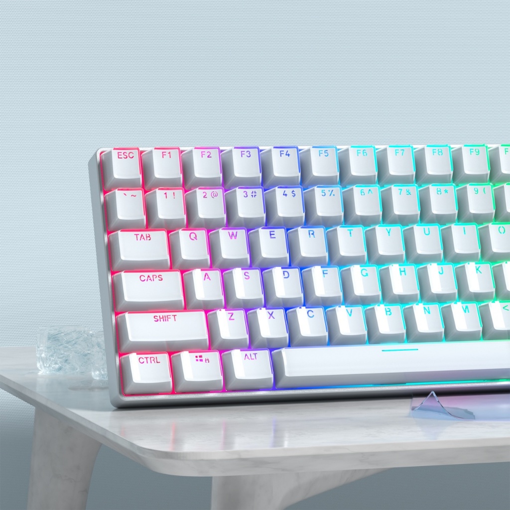 130 Keys Shine Through Crystal Jelly White Keycaps OEM Profile Custom ...