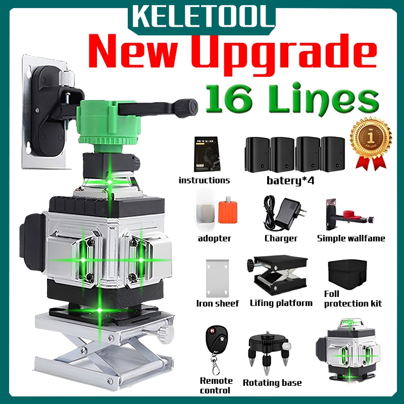 360° Self-Leveling Laser Level Precise Green Cross Line Laser Leveler ...