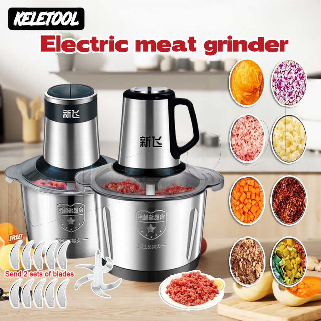 Electric meat grinder Electric Food Processor Meat Grinder Timer ...
