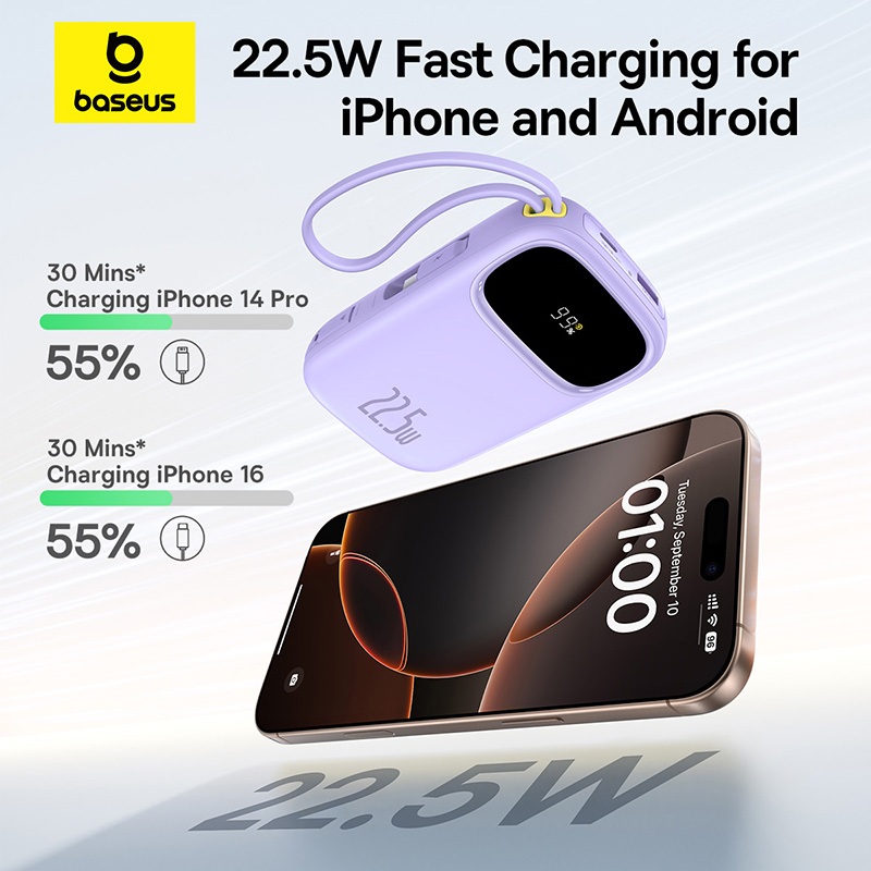 NEW Baseus Qpow3 Standard version & CCC certified version 10000/20000mAh PD 22.5W 20W Digital ...