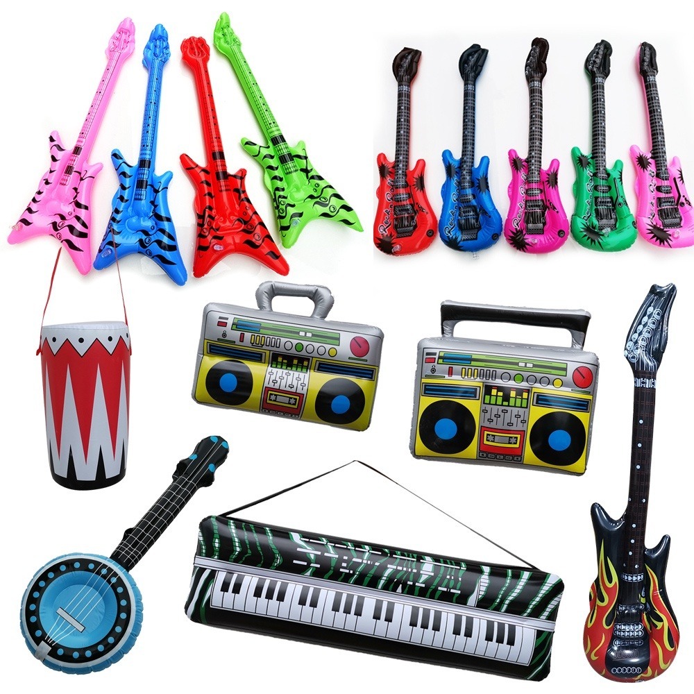 Pvc music balloon set Inflatable musical instruments Inflatable guitar ...