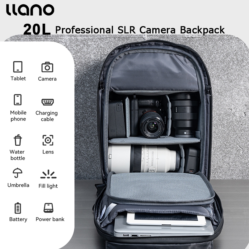 LLANO Professional Camera Backpack 20L Large Capacity Camera Case ...