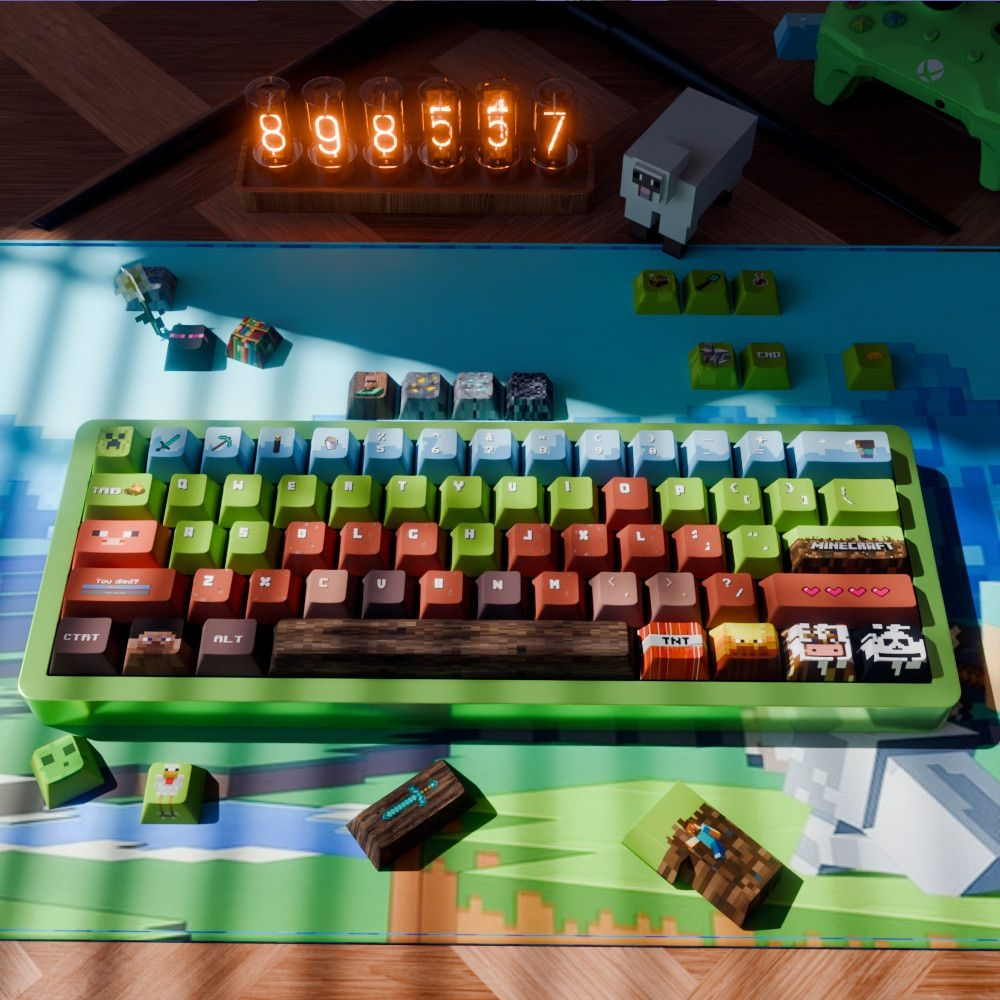 Minecraft Themed Pixel Art Keycap Set Block Style Custom Mechanical ...