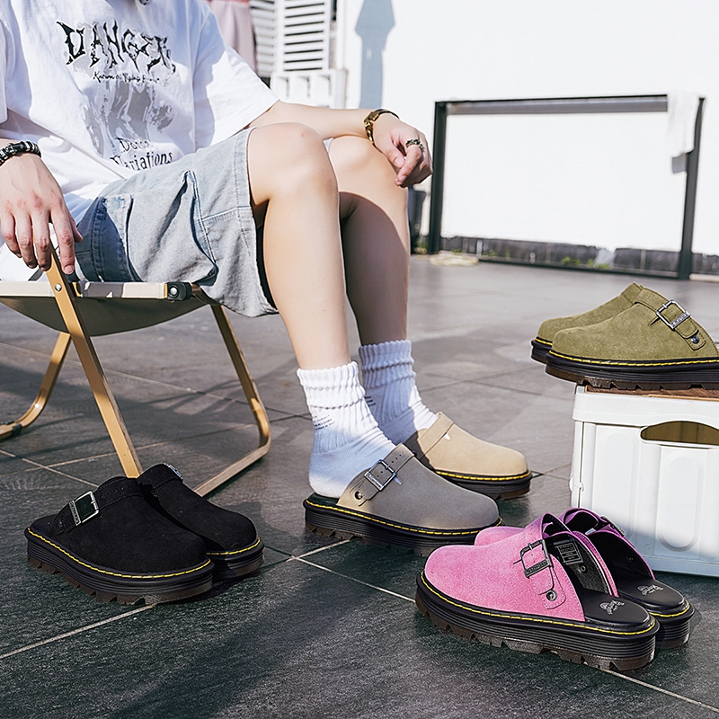 Dr.Martens Men's Birkensotck Slippers Suede Leather Martin Slippers ...