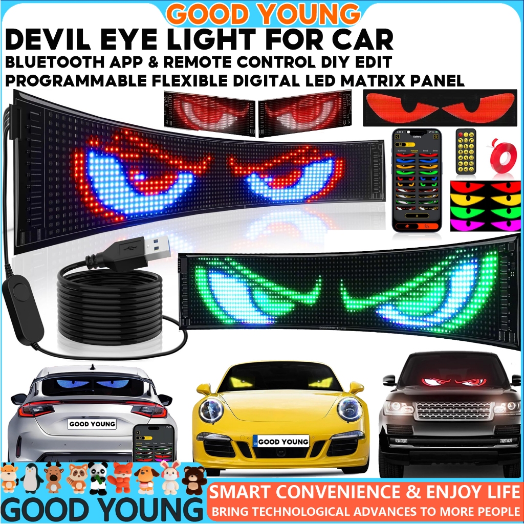 Devil Eyes LED Light for Car Programmable Devil Eyes for Car LED Sign ...