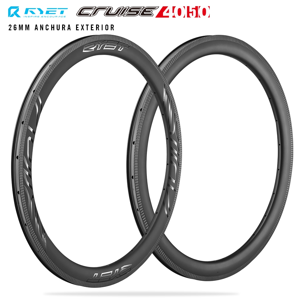 RYET 700C T1000 Carbon Rim Brake wheel V Brake Carbon Rim 40mm 50mm ...