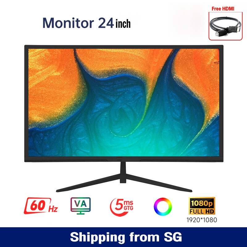 Monitor 24 inch Full HD 1080HD IPS HDMI VGA port Rotatable stand ...