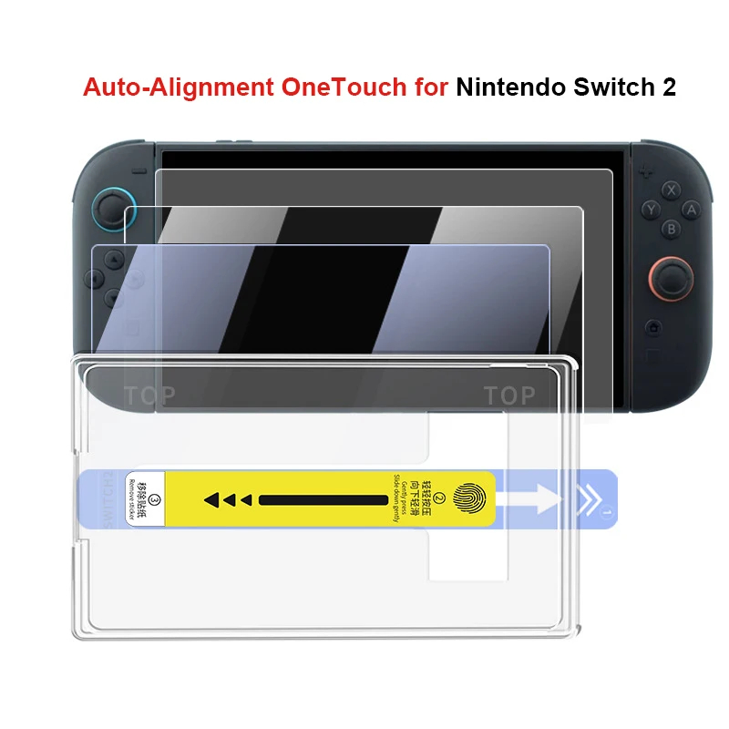 Auto-Alignment One Touch for Nintendo Switch 2 Switch2 Tempered Glass Screen Protector Gaming ...