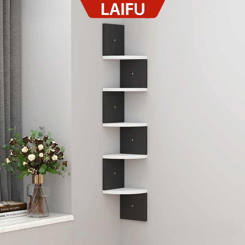 Bookcase Wall Non Perforated Wall Mounted Storage Corner Partition ...