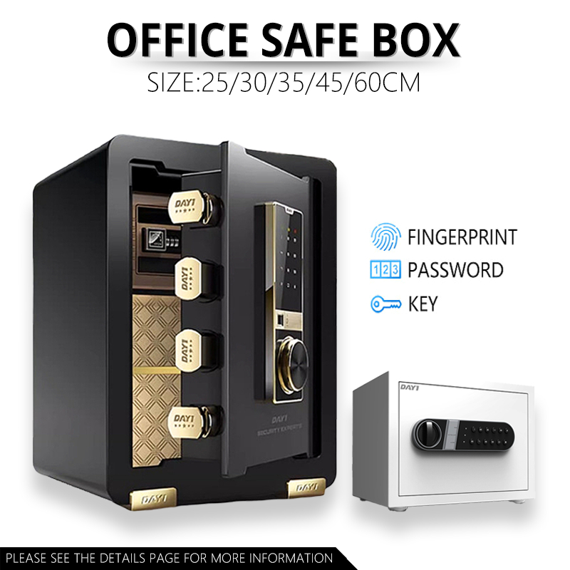 Office Safe Box Fingerprint Password Key Safety Box Fire Prevention ...