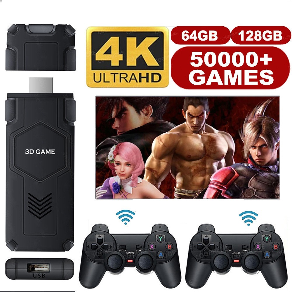 Y5 Retro Game Console 2.4G Double Wireless Controller Game Stick 128GB ...