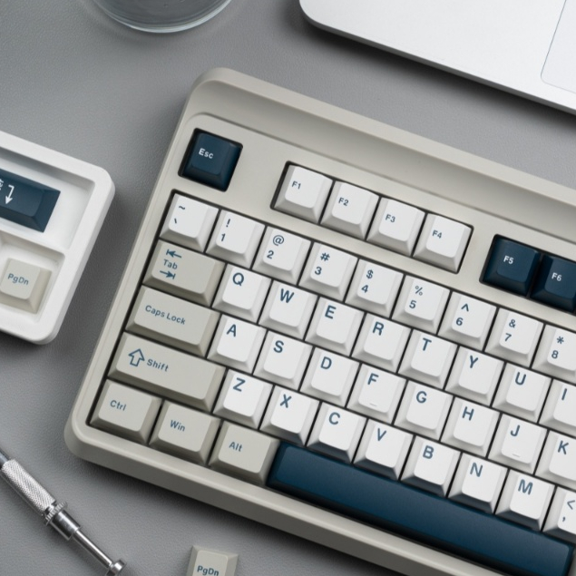 Womier 137 Keys Retro Blue PBT Double Shot Keycaps Set Minimalist ...